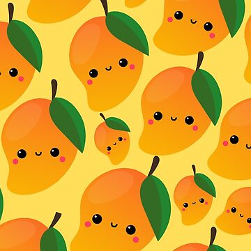 "Cute Kawaii Mango - Adorable Fruit Art" Sticker for Sale by OrangeMG ...