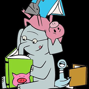 "Elephant and Piggie reading. Gerald and Piggie" Sticker for Sale by ...