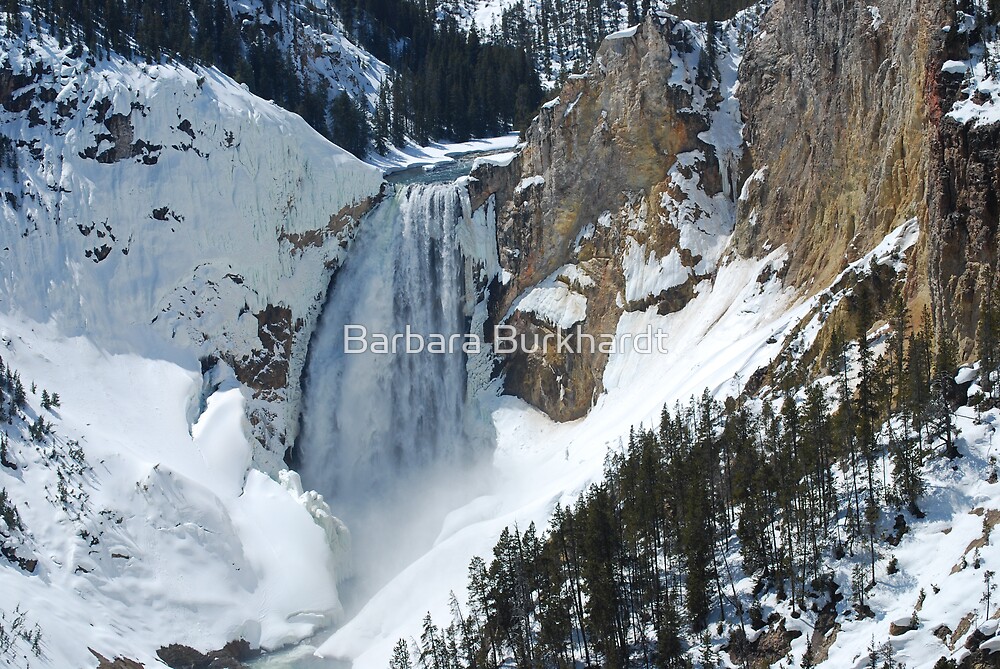 "The Winter Melt - Lower Yellowstone Falls " by Barbara Burkhardt ...
