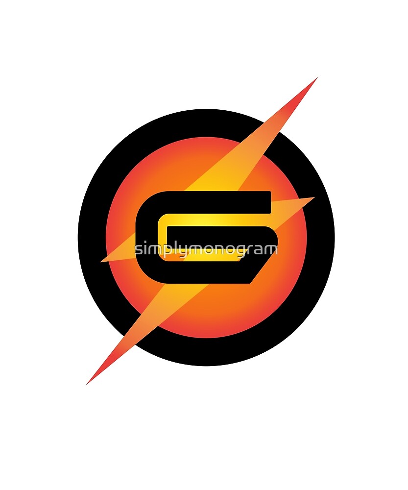 "Monogram G Super Hero Lightning Bolt" by simplymonogram | Redbubble