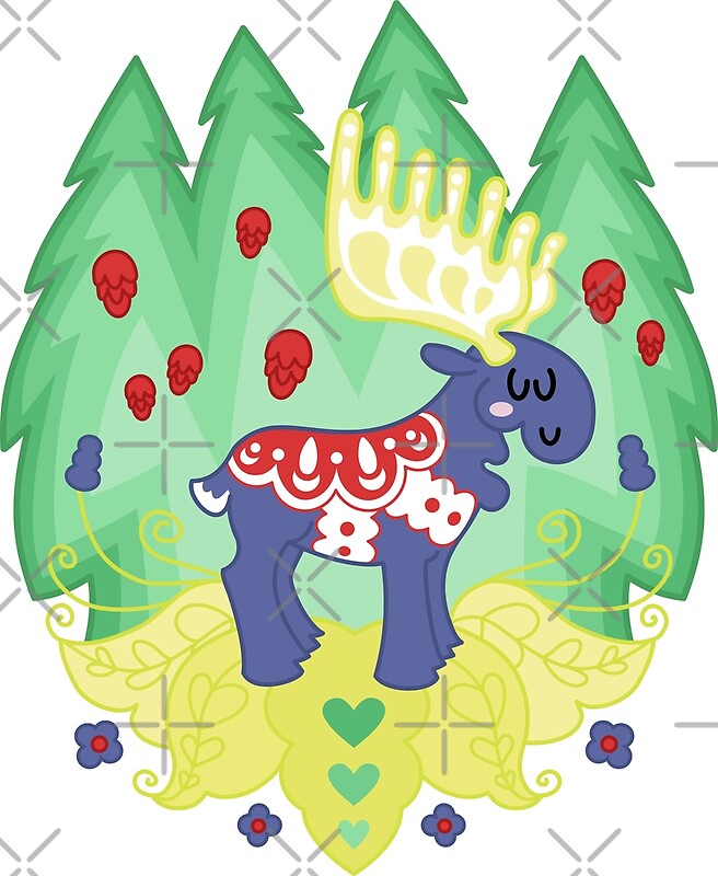 "Blue Valley Moose - dala horse" by signhild | Redbubble