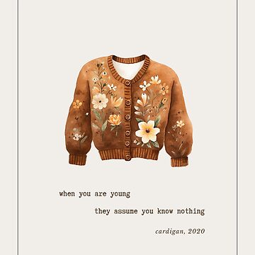 "cardigan taylor swift poster, sticker" Poster for Sale by Daylight Co ...