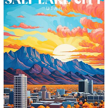 "Salt Lake City Utah Travel Print" Sticker for Sale by ArtVueStudio ...