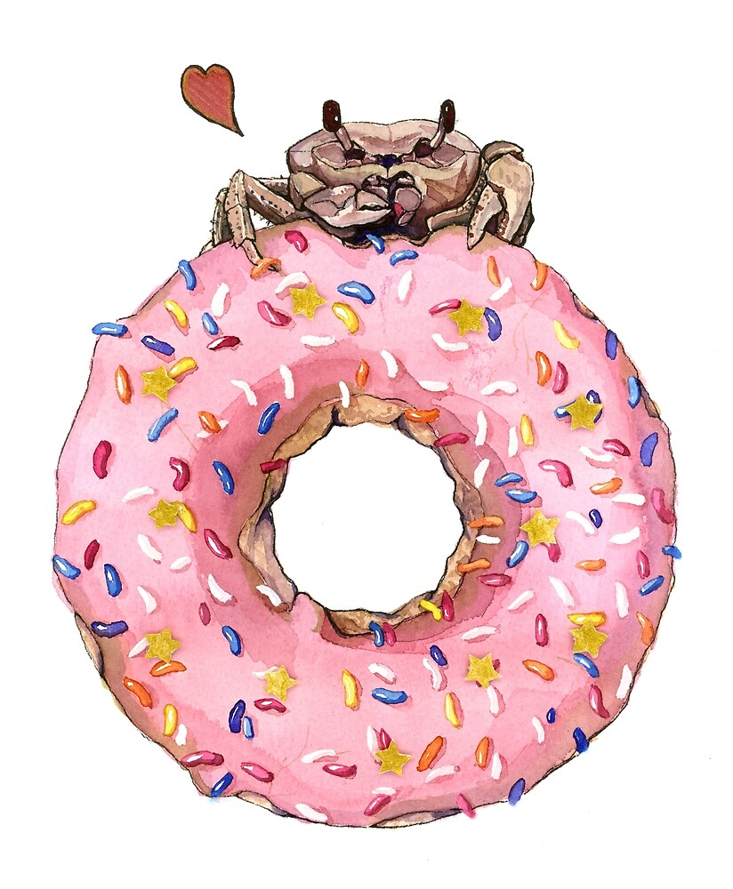 "Crab with Doughnut" by yellowmelle | Redbubble