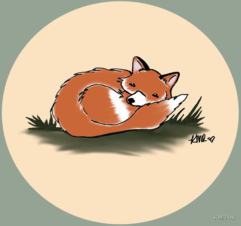 "Sleepy Fox" by KMR-Ink | Redbubble