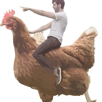 "Guy Riding Chicken" Greeting Card for Sale by Falcorion | Redbubble