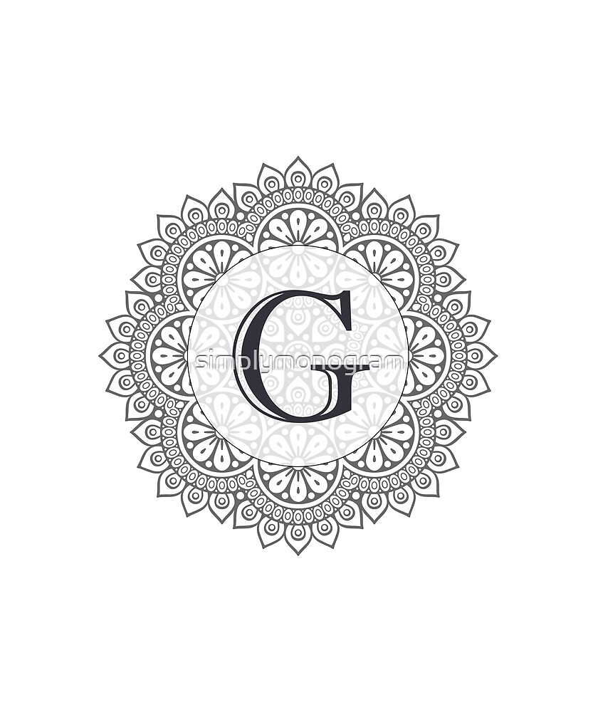 "Monogram G Ornate Circle Design" by simplymonogram | Redbubble