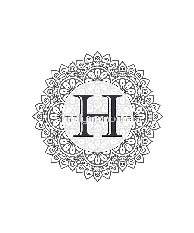 "Monogram H Ornate Circle Design" by simplymonogram | Redbubble