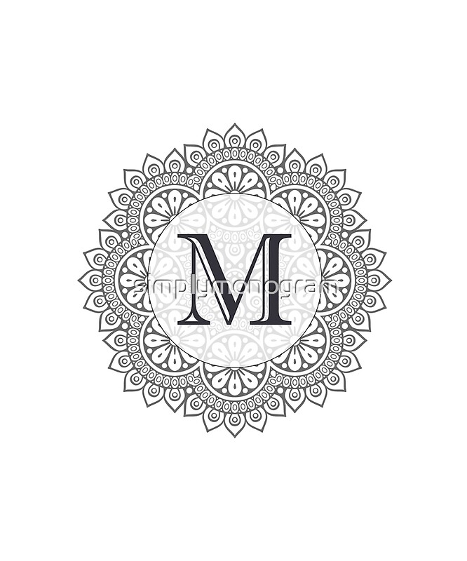 "Monogram M Ornate Circle Design" by simplymonogram | Redbubble