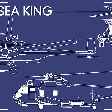"SH-3 Sea King Helicopter Blueprint Diagram" Sticker for Sale by ...