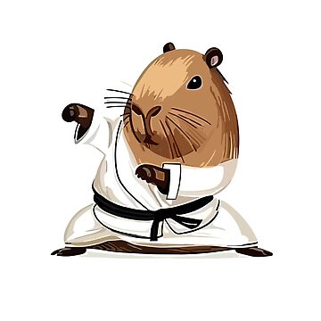 "Capybara Kung Fu " Sticker for Sale by PrintablePalace | Redbubble