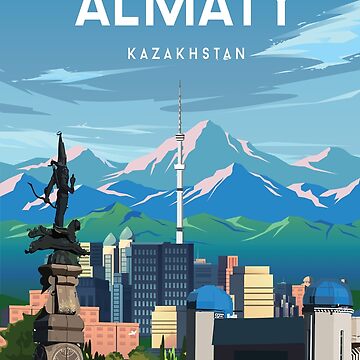"Almaty Kazakhstan travel poster" Sticker for Sale by Arctic frame ...
