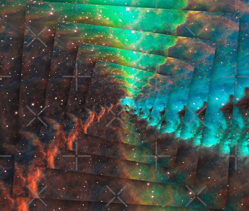 "Nested Nebula - Universe Star Nebula Glitch " by elevens | Redbubble