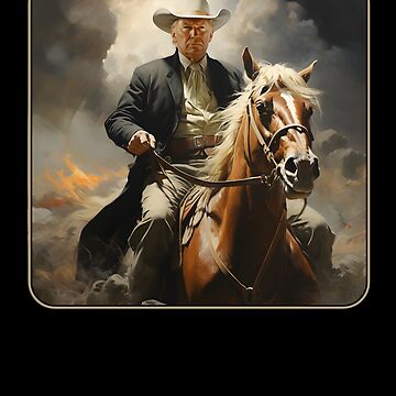"Trump Cowboy Riding Horse Western Trump 2024 Republican" Essential T ...