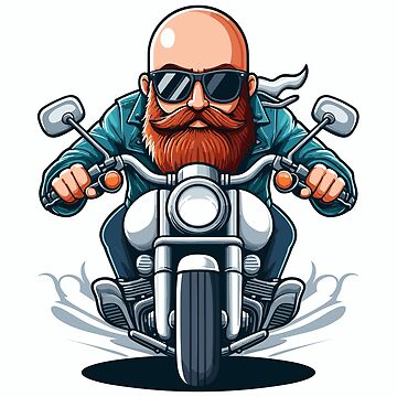 "Biker" Sticker by Hubertlevrai | Redbubble
