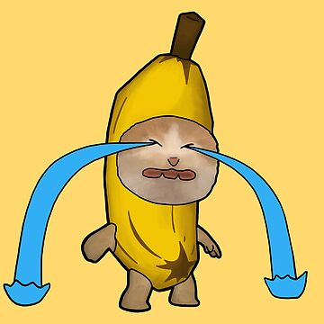 "Arty crying banana cat meme" Sticker for Sale by sivelobanova | Redbubble