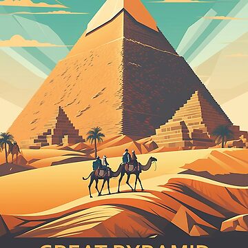 "PYRAMID OF GIZA Travel Poster" Poster for Sale by MarkedArtPrints ...