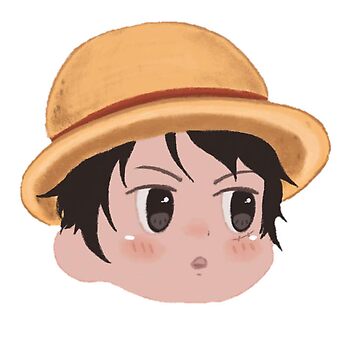 "One Piece Cute Chibi Head Monkey D. Luffy (ASL Brothers)" Sticker for ...