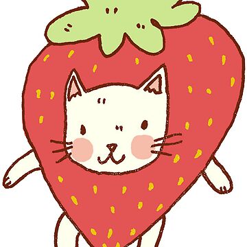 "Strawberry Cat" Sticker for Sale by Ash-Elizabeth | Redbubble