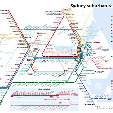 "Sydney Trains and Metro Map - 2025 (Light theme)" Poster for Sale by CrossingLights | Redbubble