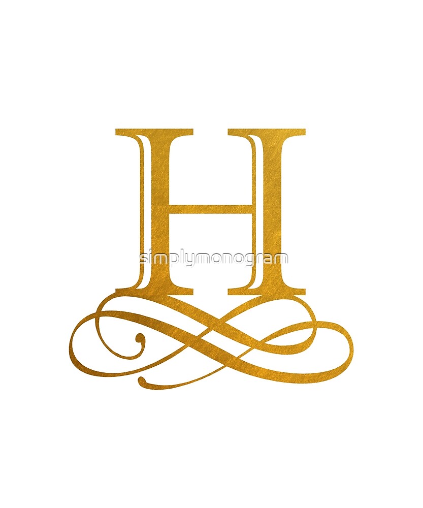 "Monogram H Gold Ribbon Flourish" by simplymonogram | Redbubble