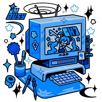 "Y2k Computer Time" Sticker by SilAchan | Redbubble