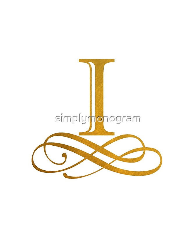 "Monogram I Gold Ribbon Flourish" by simplymonogram | Redbubble