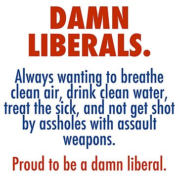 "Proud to be a damn liberal" Essential T-Shirt for Sale by unixorn ...