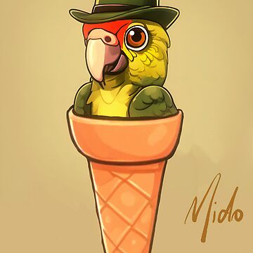 "Biggles Conure in a cone, caramel flavour" Sticker for Sale by ...