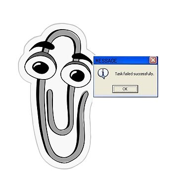 "clippy assistant task failed sucessfuly 20's nostagia" Sticker for ...