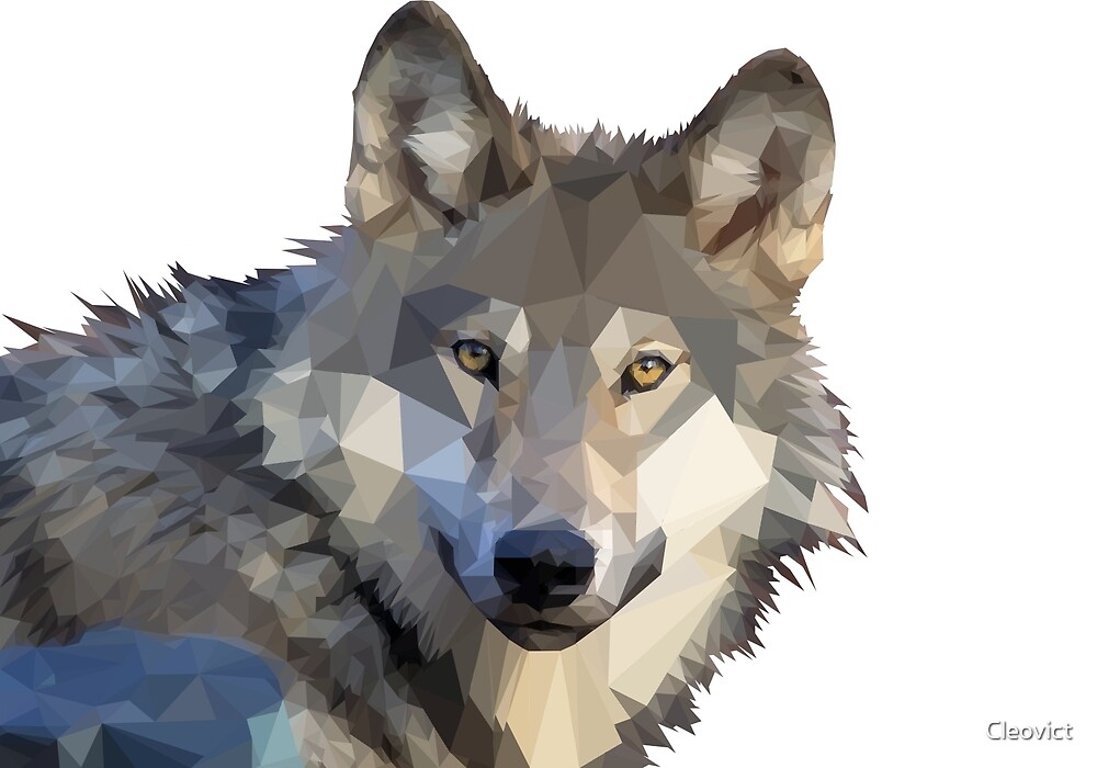 "Low Poly Wolf" by Cleovict | Redbubble