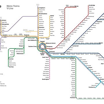 "Melbourne rail network map" Metal Print for Sale by Philip Mallis ...
