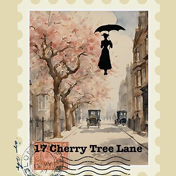 "Mary Poppins Number 17 Cherry Tree Lane London Stamp" Sticker for Sale ...