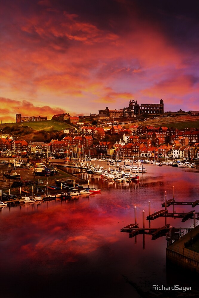 "Whitby Port at Sunset" by RichardSayer | Redbubble