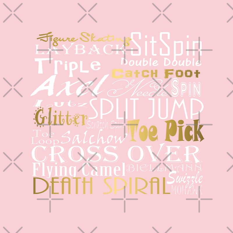 "Figure Skating Subway Style Typographic Design Millennial Pink and ...