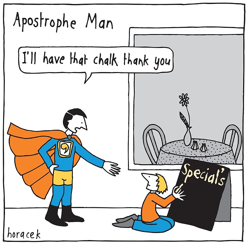 "Apostrophe Man" by judyhoracek | Redbubble