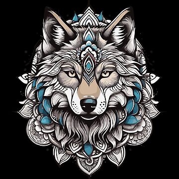 "Wolf Mandala" Sticker for Sale by Getup-clothing | Redbubble