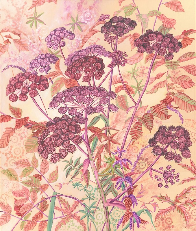 "Hogweed (acrylic on canvas)" by Lynne Henderson | Redbubble