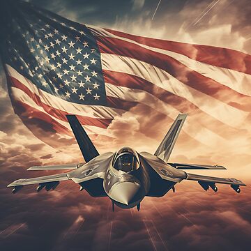 "Patriotic American flag fighter jet digital print" Poster for Sale by ...