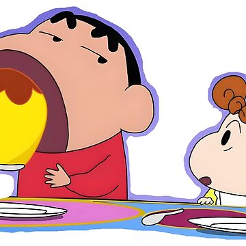 "Cute Shin-chan & Himawari eating Pudding" Sticker for Sale by Akash ...