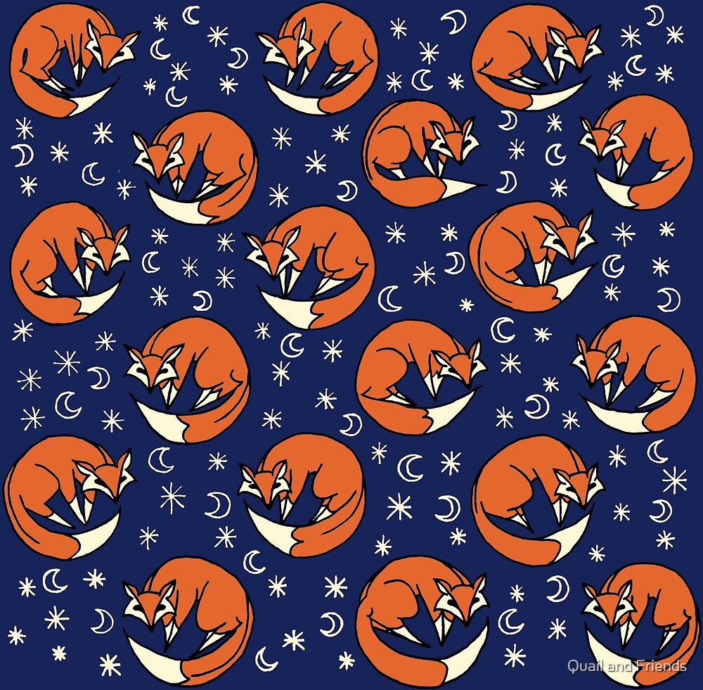 "Goodnight Fox Pattern" by AutumnEvelyn | Redbubble