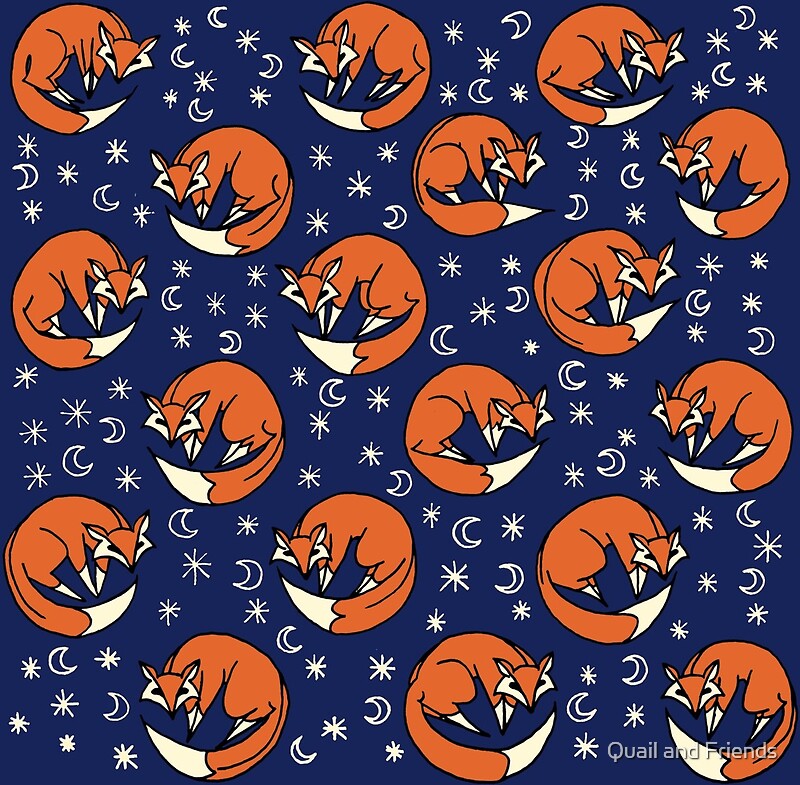 "Goodnight Fox Pattern" by AutumnEvelyn | Redbubble