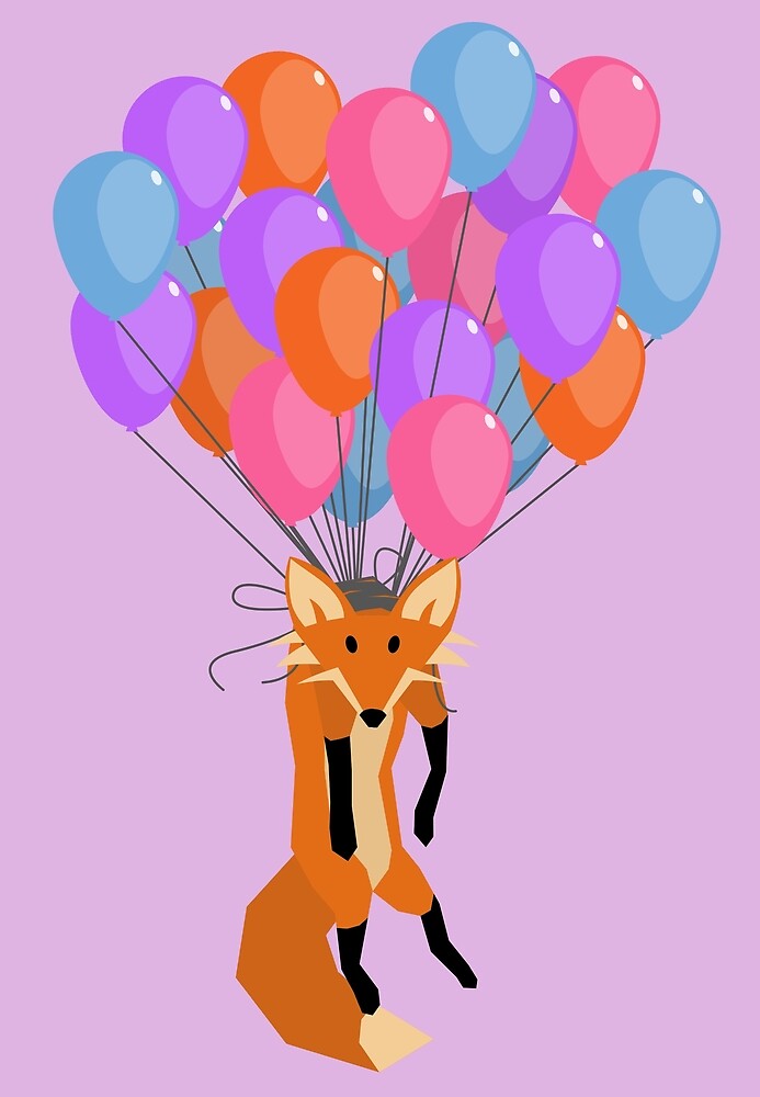 "Fox Balloon" by andiegyanko | Redbubble