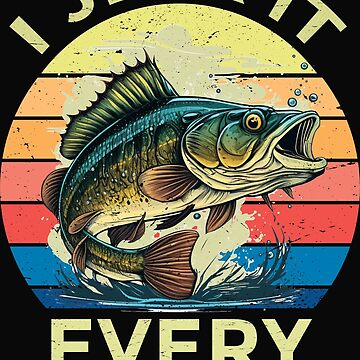 "Funny Bass Fish Dad Jokes Jerk It Every Chance Fishing" Sticker by ...