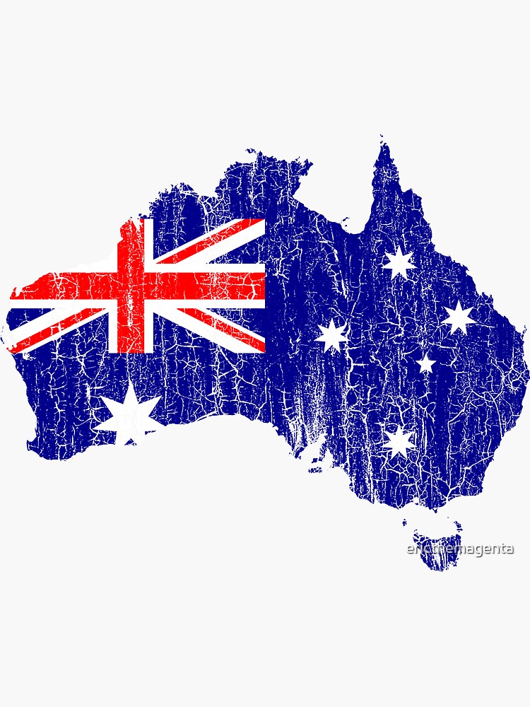 "Aussie Map Australian Distressed Flag Continent Vintage Grunge ...