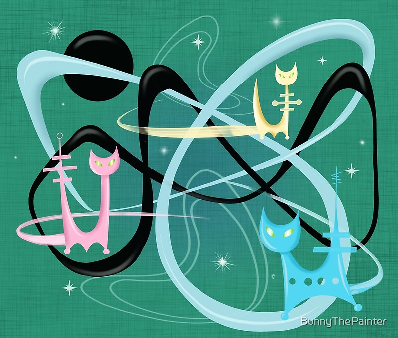 "Atomic Rocket Cats In Space" by BunnyThePainter | Redbubble
