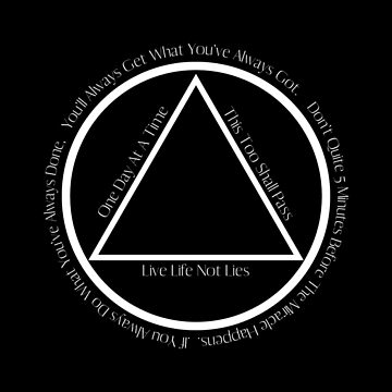 "AA Slogan Alcoholics Anonymous Slogans in Symbol " Essential T-Shirt ...