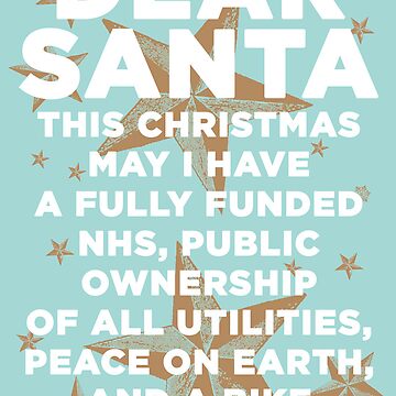 "Dear Santa, A fully funded NHS for Christmas please" Greeting Card for ...