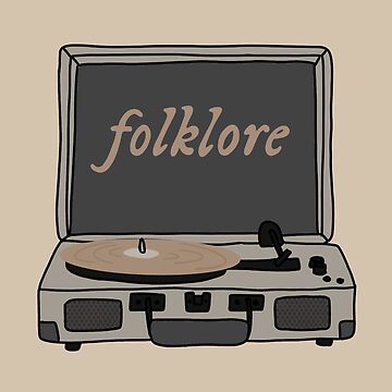 "Record player folklore" Sticker for Sale by ScarletDesigns3 | Redbubble