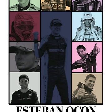 "Esteban Ocon F1 Driver - The Eras Poster" Sticker by JonasSwifieF1 ...